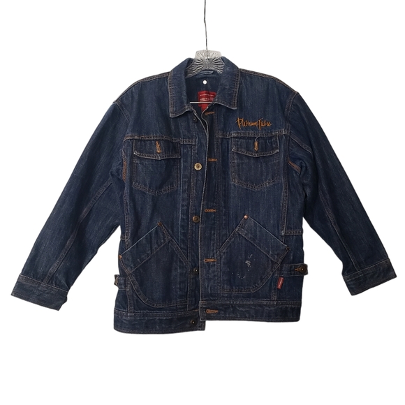 FUBU | Jackets & Coats | Fubu Platinum Blue Jeans Denim Jacket M | Poshmark